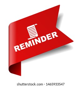 Red Vector Illustration Banner Reminder Stock Vector (Royalty Free ...