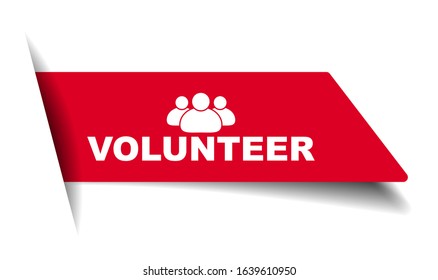 Red Vector Illustration Banner Volunteer Stock Vector (Royalty Free ...