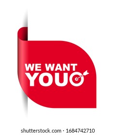 Red Vector Illustration Banner We Want Stock Vector (Royalty Free ...