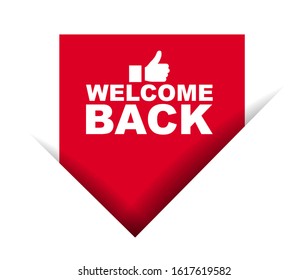 Red Vector Illustration Banner Welcome Back Stock Vector (Royalty Free ...