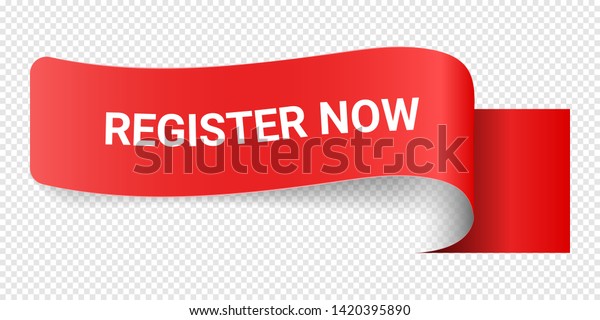Red Vector Illustration Sign Register Now Stock Vector (Royalty Free ...