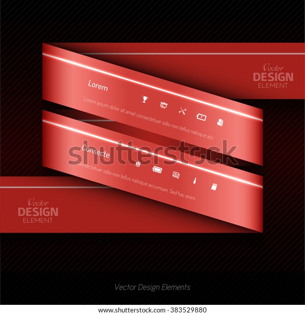 Red Vector Infographics Design Infographic Presentation Stock Vector ...