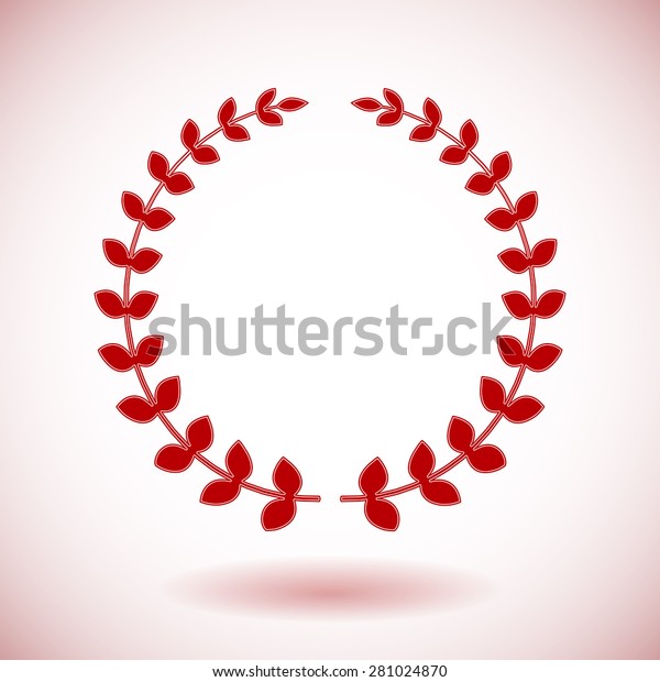 Red Vector Laurel Wreath On White Stock Vector (Royalty Free) 281024870 ...