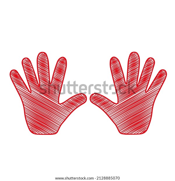 Red Vector Outline Illustration Two People Stock Vector (Royalty Free ...