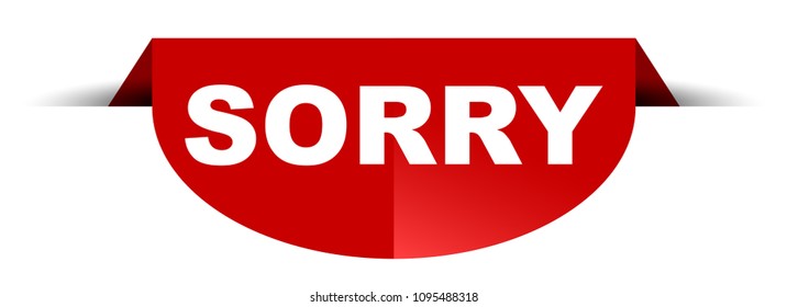 Red Vector Round Banner Sorry Stock Vector (Royalty Free) 1095488318 ...