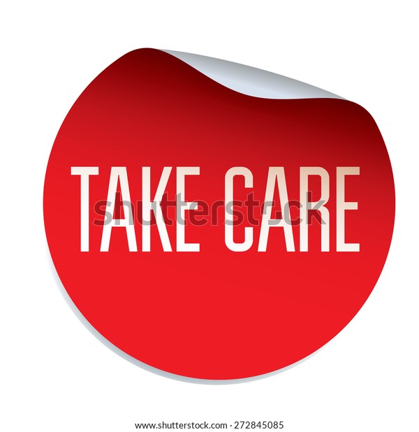 Red Vector Sticker Take Care Stock Vector (Royalty Free) 272845085 ...
