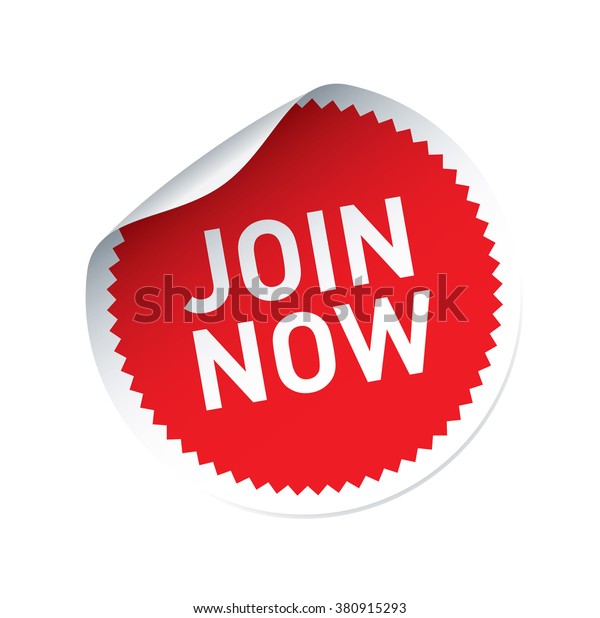 Red Vector Sticker Text Join Now Stock Vector (Royalty Free) 380915293 ...