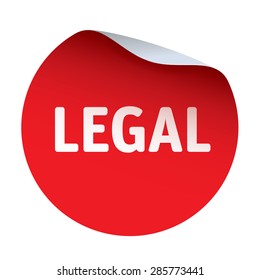 Red Vector Sticker Text Legal Stock Vector (Royalty Free) 285773441 ...