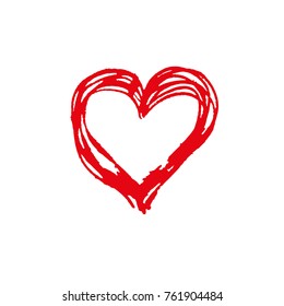 Vektor Stok Red Vector Strokes Heart Marker On (Tanpa Royalti ...