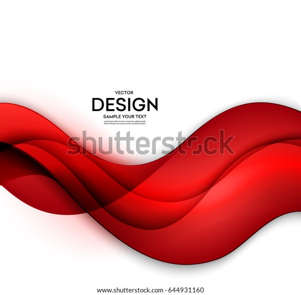 Red Vector Template Abstract Background Curves Stock Vector (Royalty ...