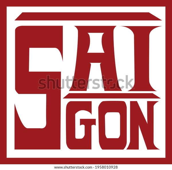 Red Vietnam Saigon Vector Logo Stock Vector (Royalty Free) 1958010928