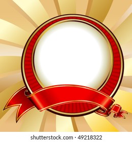 Red Vintage Circle Frame Ribbon Stock Vector (Royalty Free) 49218322 ...