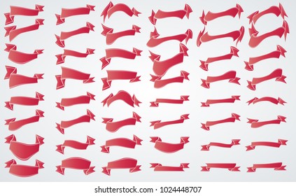 Red Vintage Ribbon Collection Vector Stock Vector (Royalty Free ...