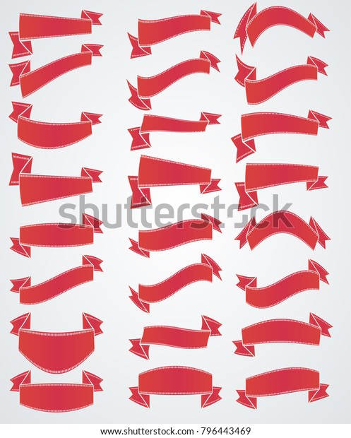 Red Vintage Ribbon Collection Vector: เวกเตอร์สต็อก (ปลอดค่าลิขสิทธิ์ ...