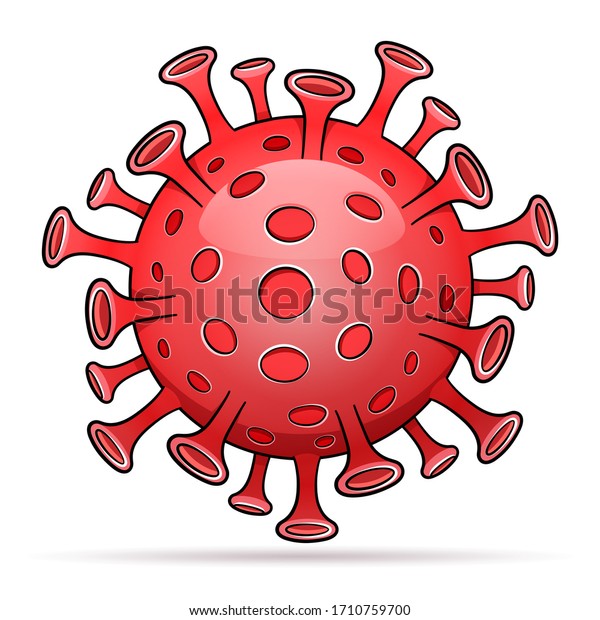 Red Virus Drawing Design Isolated Vector Stock Vector (Royalty Free ...