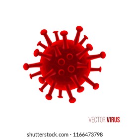 Red Virus Isolated On White Background Stock Vector (Royalty Free ...