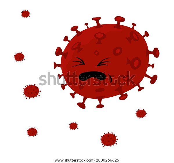 Red Virus On White Background Cartoon Stock Vector (Royalty Free ...