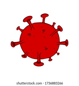 Red Virus Symbol White Background Stock Vector (Royalty Free ...