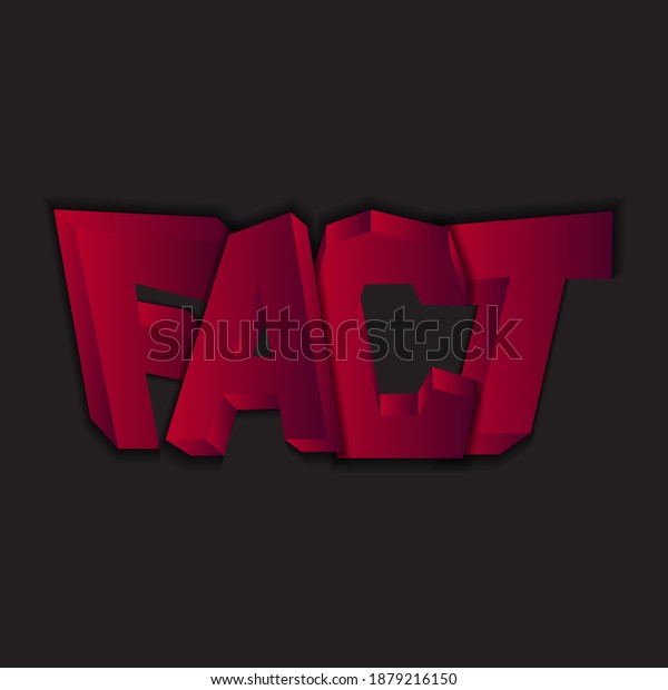 Red Volumetric Vector Word Fact Gradient Stock Vector (Royalty Free ...