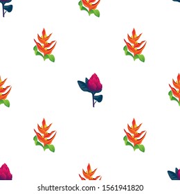 Red Vriesea Orange Heliconia Vector Illustration Stock Vector (Royalty ...