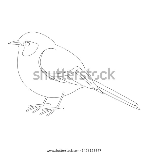 Red Warbler Vector Illustrationlining Drawprofile View Stock Vector ...