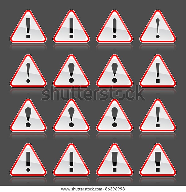 Red Warning Attention Sign Exclamation Mark Stock Vector (Royalty Free ...