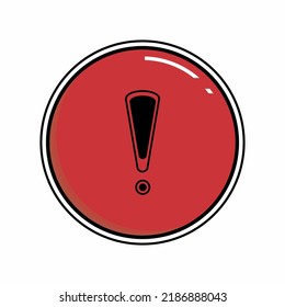 Red Warning Icon On White Backgroundwarning Stock Vector (Royalty Free ...