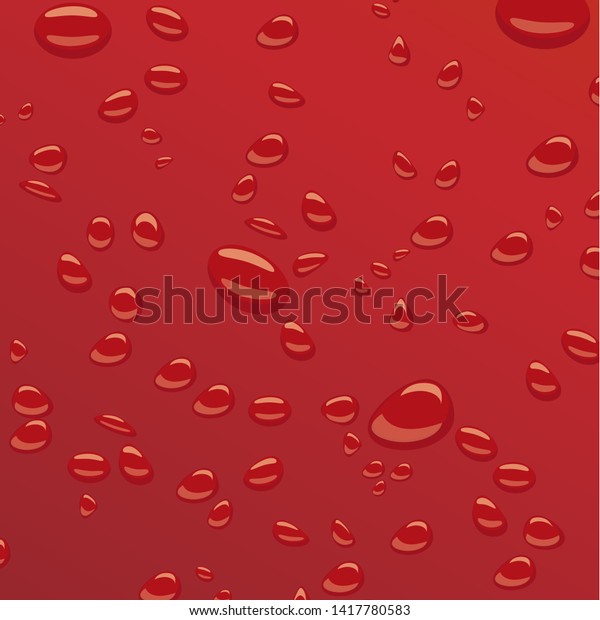 Red Water Droplets Background Vector Illustration Stock Vector (Royalty ...