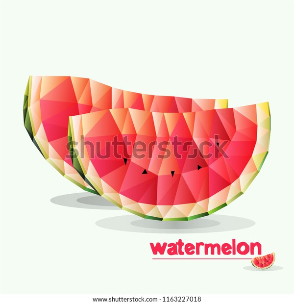 Red Watermelon Polygon Isolatedvector Illustion Stock Vector (Royalty ...