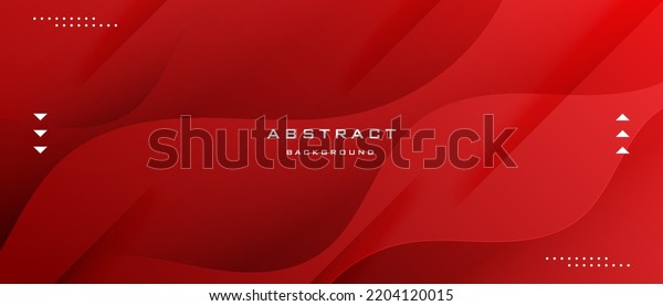 Red Wave Banner Background Vector Long Stock Vector (Royalty Free ...