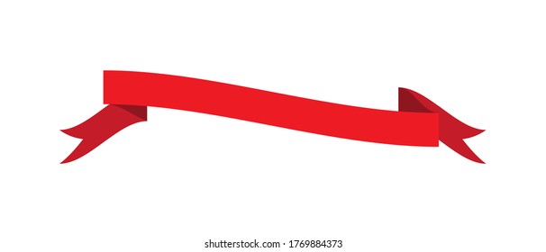 Red Ribbon Banner Cartoon Vector Illustration Stock Vector (Royalty ...