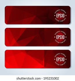 Red Website Header Banner Set Triangle Stock Vector (Royalty Free ...