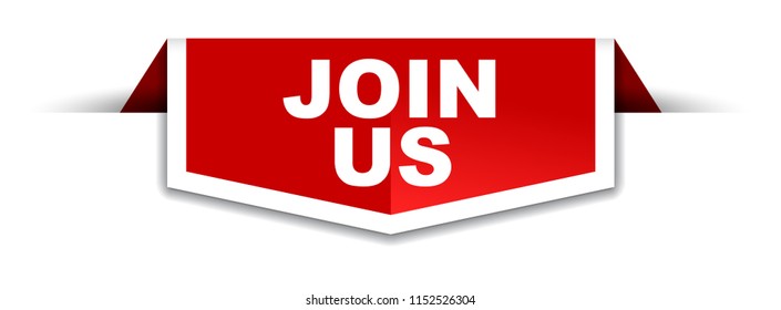 Red White Banner Join Us Stock Vector (Royalty Free) 1152526304 ...