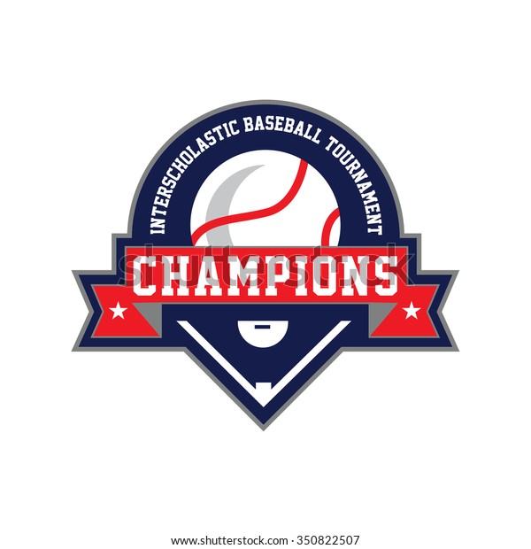 Red White Blue Baseball Logo Stock Vector (Royalty Free) 350822507