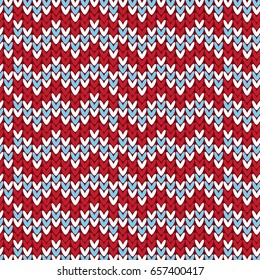 Red White Blue Chevron Knitting Pattern Stock Vector (Royalty Free ...