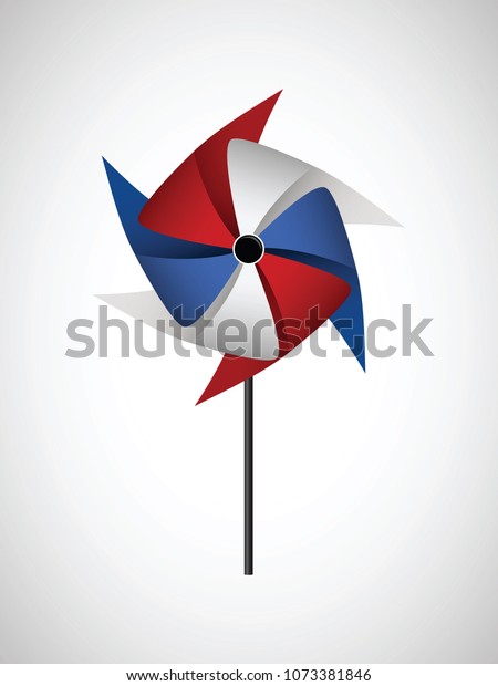 Red White Blue Pinwheel Stock Vector (Royalty Free) 1073381846 ...