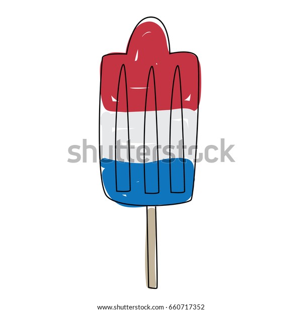 Red White Blue Popsicle Stock Vector (Royalty Free) 660717352 ...