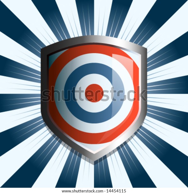 Red White Blue Target Shield Emblem Stock Vector (Royalty Free ...