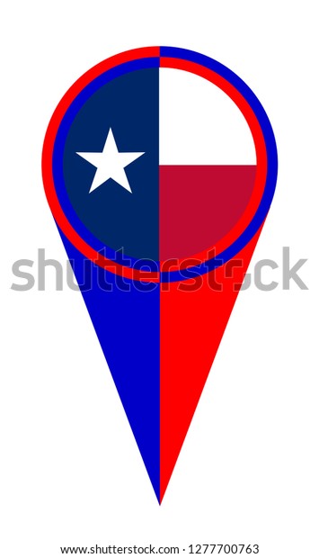Red White Blue Texas Map Pointer Stock Vector (Royalty Free) 1277700763 ...