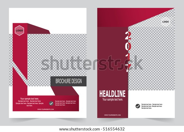 Red White Brochure Template Flyer Design Stock Vector (Royalty Free ...
