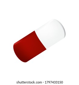Red White Capsule Tablets On White Stock Vector (Royalty Free ...
