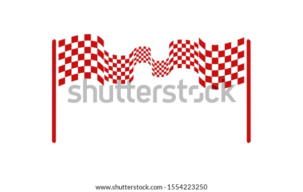 Red White Checkered Flag Race Flag Stock Vector (Royalty Free ...