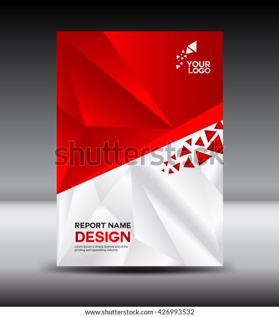 Red and White Cover design Annual report vector illustration,booklet,poster