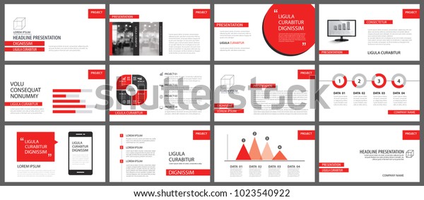 Red White Element Slide Infographic On Stock Vector (Royalty Free ...
