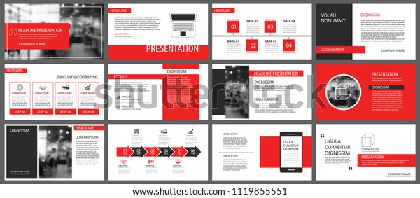 Red White Element Slide Infographic On Stock Vector (Royalty Free ...