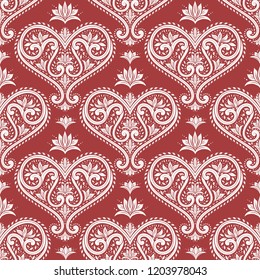 Red White Floral Seamless Pattern Vintage Stock Vector (Royalty Free ...