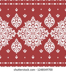 Red White Floral Seamless Pattern Vintage Stock Vector (Royalty Free ...