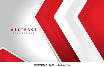 Abstract Red White Overlapping Layers Background Stock Vector (Royalty ...