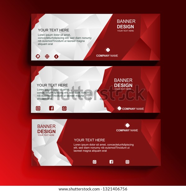 Red White Modern Banner Template Some Stock Vector (Royalty Free ...