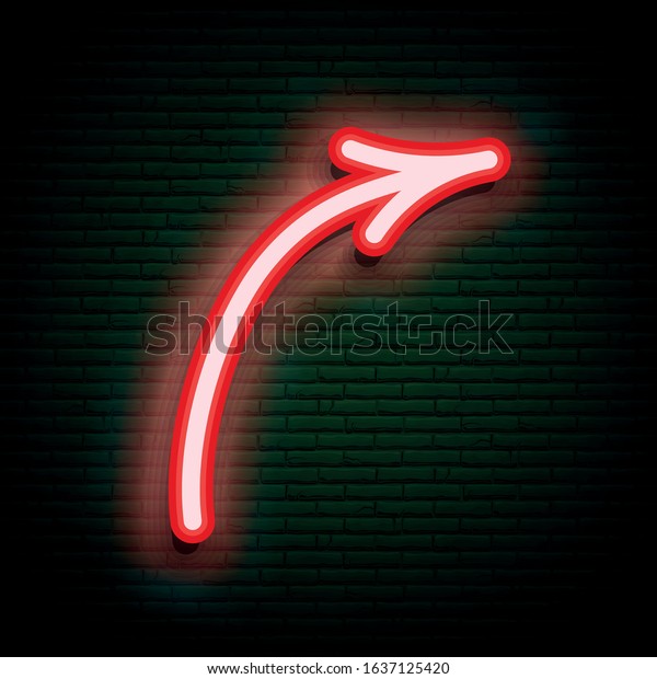 Red White Neon Arrow Glowing On Stock Vector (Royalty Free) 1637125420 ...